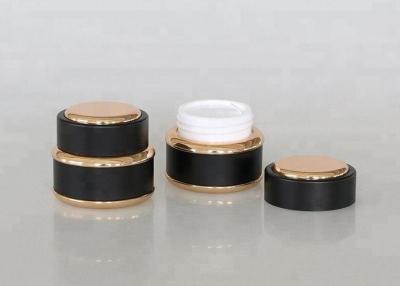 China Black Color Empty Glass Skin Cream Containers Portable With Matching Lid for sale
