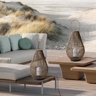 China Landschapslampen voor buiten Rattan Geweven lamp Oplaadbare hanger Te koop