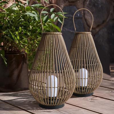 China Landschapslampen voor buiten Rattan Geweven lamp Oplaadbare hanger Te koop