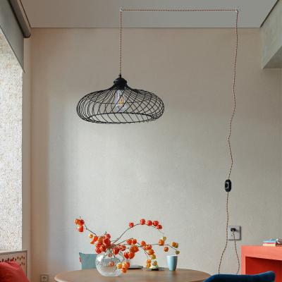 Cina Bamboo Material Industrial Style Pendant Lamp With Plug And Switch in vendita