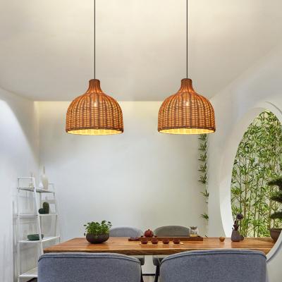 Cina Lampade a sospensione in bambù rotano di forma rotonda per illuminazione interna in vendita