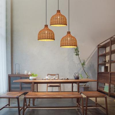 Cina Lampade a sospensione in bambù rotano di forma rotonda per illuminazione interna in vendita