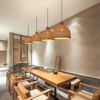 Cina Lampade a sospensione in bambù rotano di forma rotonda per illuminazione interna in vendita
