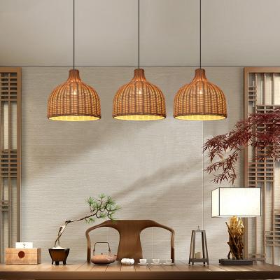 Cina Lampade a sospensione in bambù rotano di forma rotonda per illuminazione interna in vendita
