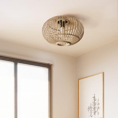 Cina Pendente di ombra per lampadina di vimini personalizzato per soffitto di corridoio interno in vendita