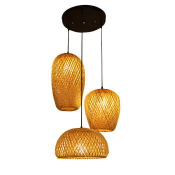 Cina Lampade a tre teste di rattan con comando di interruttore in vendita