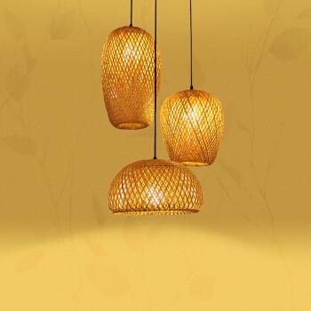 Cina Lampade a tre teste di rattan con comando di interruttore in vendita