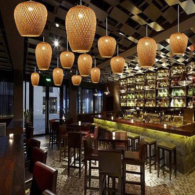 Cina Lampade a tre teste di rattan con comando di interruttore in vendita