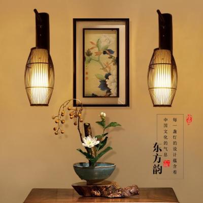 Cina Chinese retro solid wood wall lamp - Hotel Bamboo corridor lamp -antique bamboo lantern wall lamp in vendita