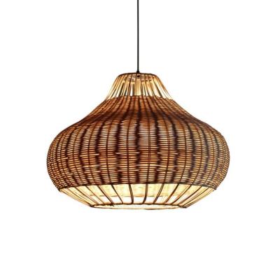 Cina Prodotto artigianale creativo Pendente di Rattan lampadario leggero Forma rotonda in vendita