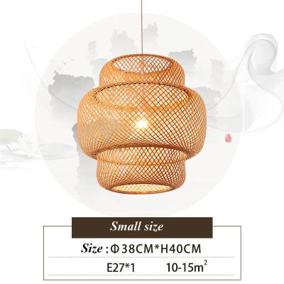 Cina 3500K Rondo Bambù Tessitura LED Pendente Luce, Rotondo Rattan Luce OEM ODM in vendita