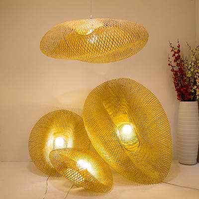 Cina Creative design hanging handmade Bamboo lampshade in vendita