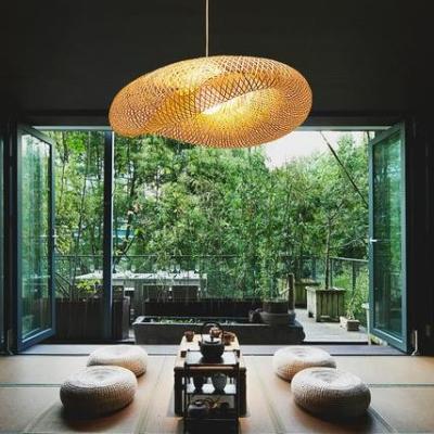 Cina Creative design hanging handmade Bamboo lampshade in vendita