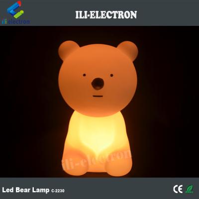 Cina color changing rechargeable plastic table cute led bear lamp in vendita