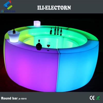 Cina CE /ROHS certificate color changing plastic illuminated portable led round bar in vendita