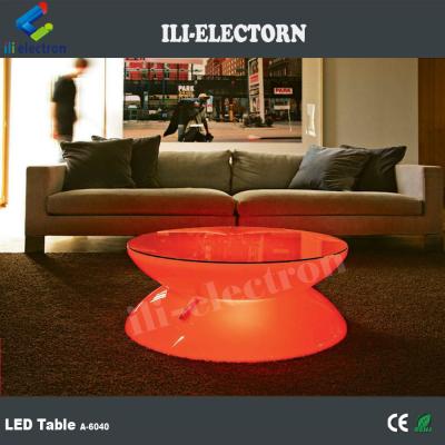 Cina RGB remote control lighting plastic led round lounge table in vendita