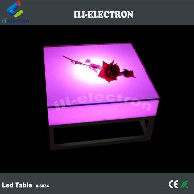 Cina Portable square plastic led luminous table with metal shelf in vendita