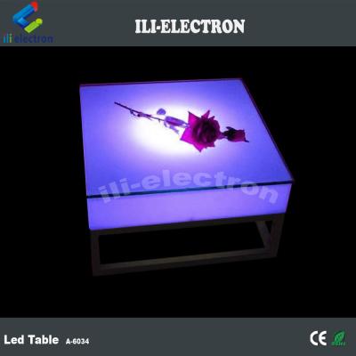 Cina Portable square plastic led luminous table with metal shelf in vendita