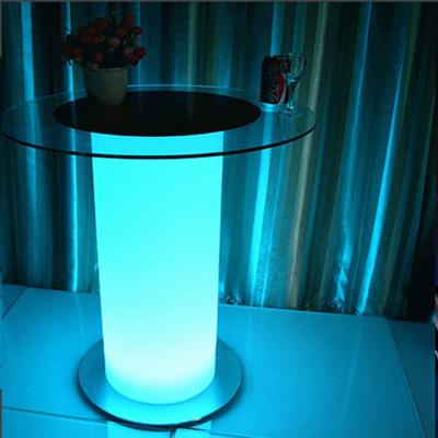 Cina Glass table top illuminated led bar tables in vendita