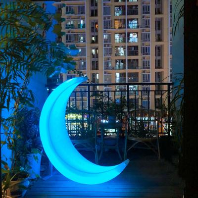 China Recreation Facilities Plastic Swings Led Moon Chair 16 Colors Changing Te koop