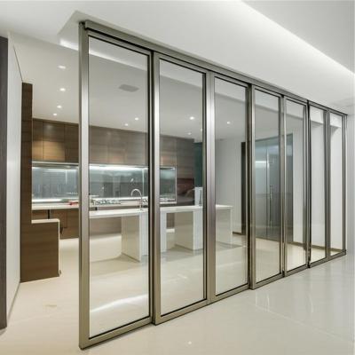 China 25-40kg/m2 Folding Partition Walls with Glass Single Or Double Glazed Metal Type Aluminium for sale