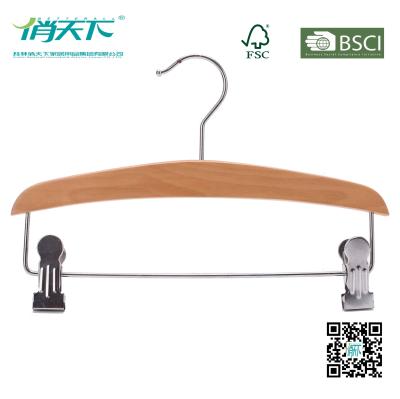 China Betterall Luxury Wooden Pants Hanger with Non-slip Clips for sale