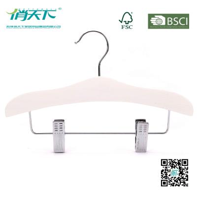 China Betterall White Color Wooden Kids Hanger for Pants for sale