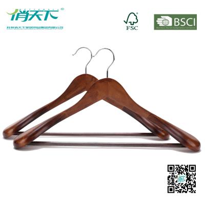 China Betterall High-end Custom Beech Wooden Coat Hanger for sale