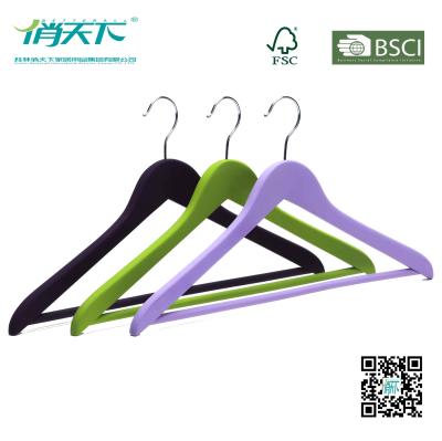 China Betterall Wholesale Normal Colorful Clothes Hanger, Wooden Shirt Hanger for sale