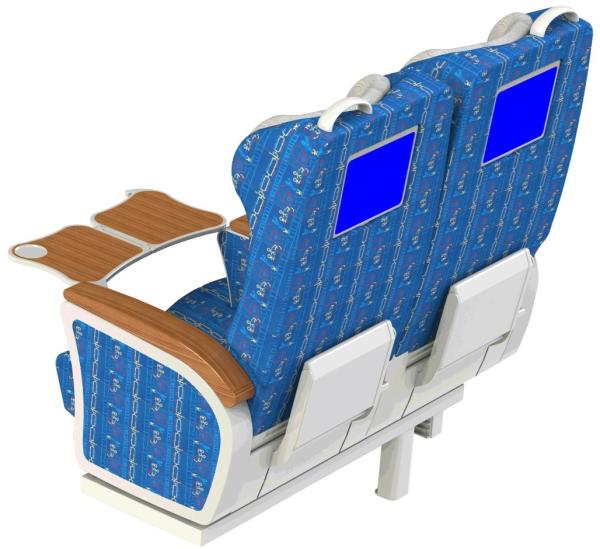 Quality High Speed Railway Passenger Train Interior , Railway Train Seat 800mm Height for sale