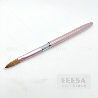 Cina spazzola acrilica dell'unghia della maniglia composta rosa del metallo 671U con i migliori capelli premio di Kolinsky in vendita