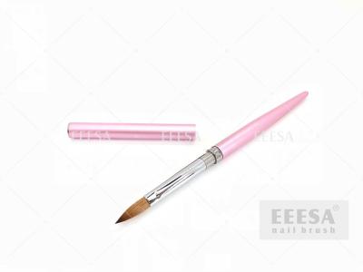 Cina La spazzola acrilica del nero di Kolinsky della spazzola del chiodo di progettazione di due anelli inchioda il colore rosa di bellezza in vendita