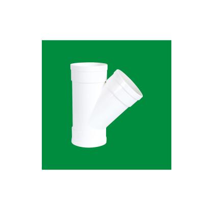 China Good Sealing Performance PVC Pipe Y Tee Skew Double Y Tee PVC Cross Tee 4 Way For Building for sale