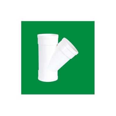 China Dn110x75mm PVC Pipe Fittings Customization Y Type Tee Pipe Fitting Strong Tensile Force for sale