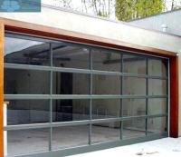 China UV Proof 3mm 5000mm Width Glass Panel Garage Doors for sale