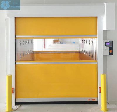 Cina L'otturatore di alluminio automatico di rotolamento veloce della porta del rullo giallo di colore ha azionato la porta ad alta velocità del PVC in vendita