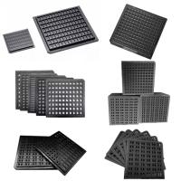 China ABS Waffle Pack Chip Trays HN21014-2 - 101.57mm Size with 49 Cavities for Small Components for sale