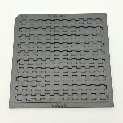 China Square Chamfer Design IC Chip Tray Integrated Circuit Waffle Pack Capacity 100 PCS for sale