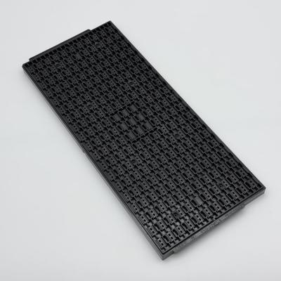 China Customized Standard JEDEC Tray  Matrix Trays With Pocket Size 9.9*6*1.57mm Black ESD MPPO Material Tray for sale