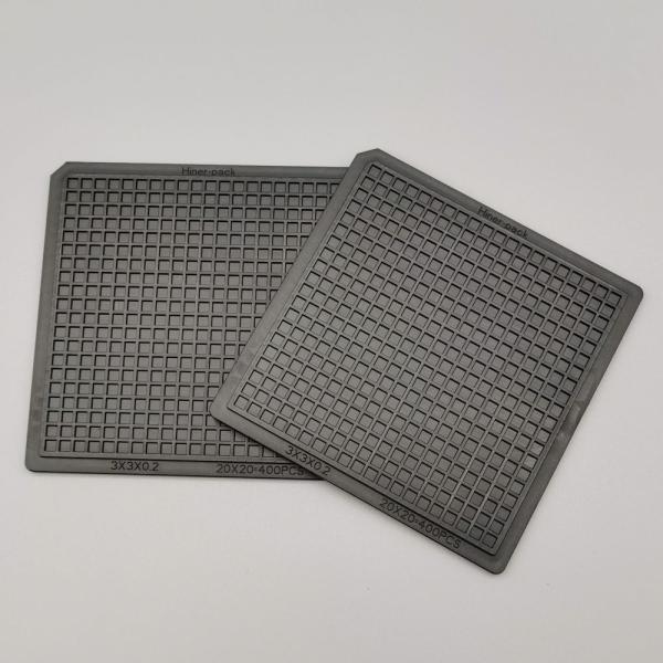 ROHS Black Stable Flatness PC 2-inch and 4-inch Waffle Pack Chip Trays For Electronic Die