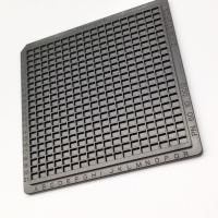China ESD Stackable Waffle Tray for IC Chips - 101.6×101.6×5.0mm Black PC Material with 378 Cavities for sale