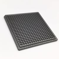 China ESD Stackable Waffle Tray for IC Chips - 101.6×101.6×5.0mm Black PC Material with 378 Cavities for sale