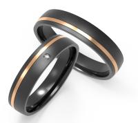 China Custom Black titanium encrusted zircon ring for couple ring for sale