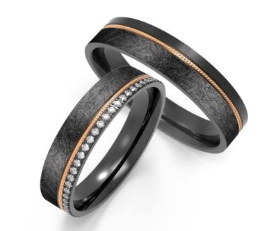 China Double Texture Polished Mens Black Titanium Wedding Bands Customized Width Thickness for sale
