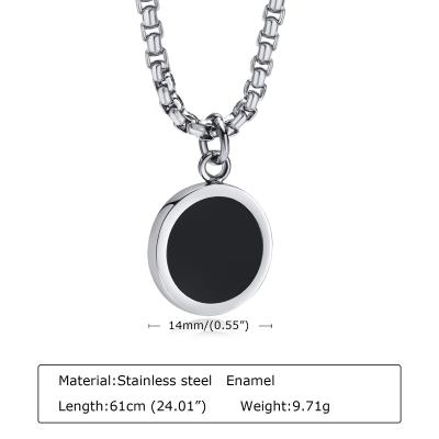 China Round Stainless Steel Enamel Pendant 9.71g Suitable for Both Men and Women for sale