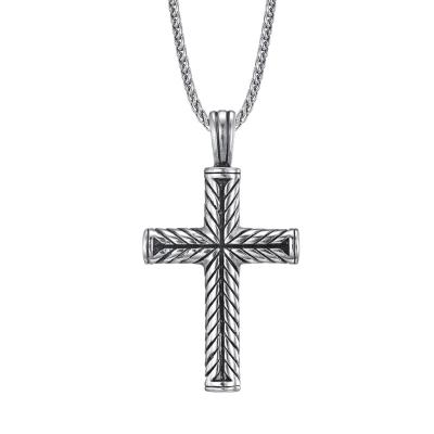China Chain Link de Ouro Estilo Clássico Cruzeiro Homem Necklace Prata de Aço Inox Homem Pendente Cruzeiro Necklace Joias para Mulheres à venda