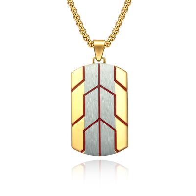China High Quality Stainless Steel Dog Tag Pendant Necklace Jewelry Black Square Pendant Necklace for Men for sale