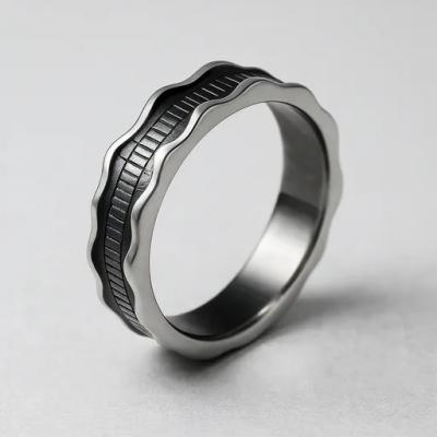 中国 卸売ファッションジュエリーリング 不規則 ステンレス鋼 ダイキャスト ステンレス鋼 メンズウェディングリング 男性用 販売のため