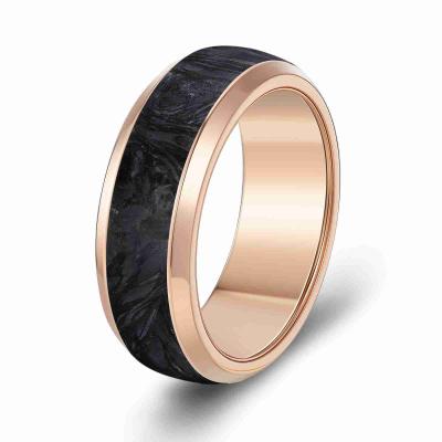 China Customizable Forged Carbon Fiber Wedding Band with Superior Strength and Unique Marbled Patterns for sale