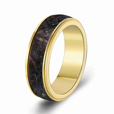 China Customizable Forged Carbon Fiber Ring with Superior Strength and Unique Marbled Patterns for Wedding Bands for sale